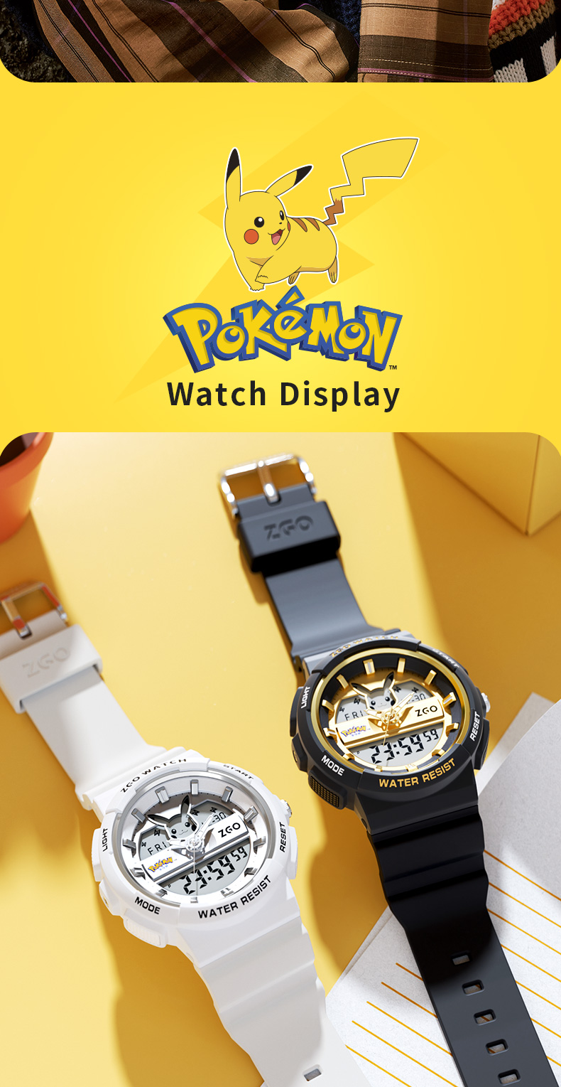 【Hot items】ZGO x Pokemon Pikachu jam tangan Original Electronic Watch ...
