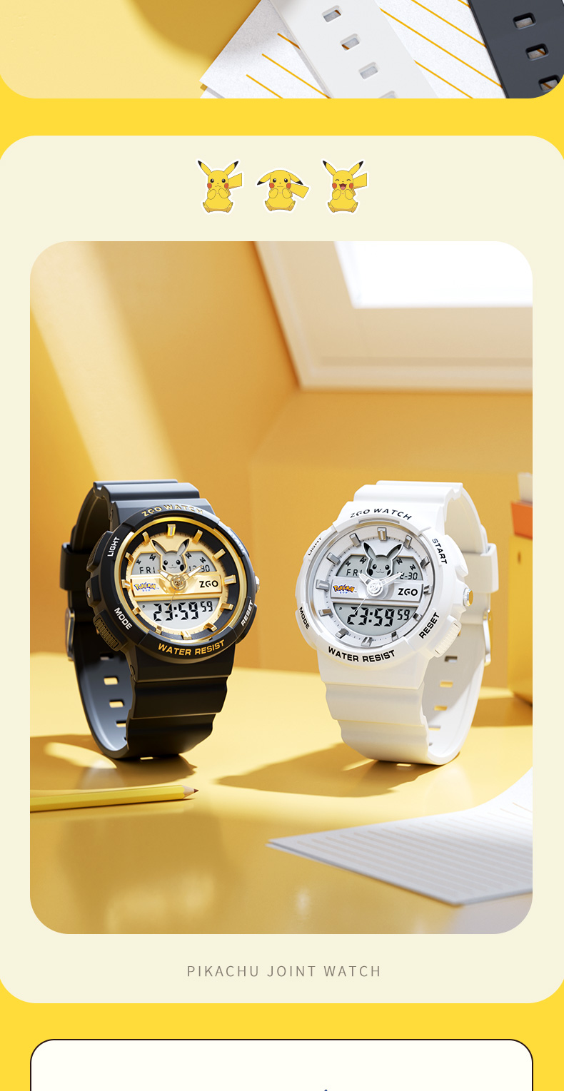 【Hot items】ZGO x Pokemon Pikachu jam tangan Original Electronic Watch ...