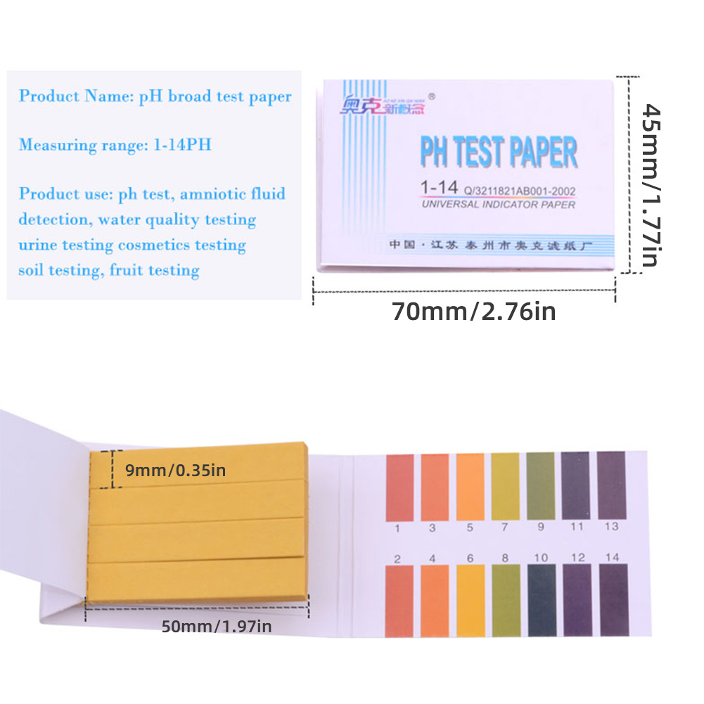 YAGO Universal pH Test Strips 1-14 for Water/Cosmetics/Urine-80 Strips ...