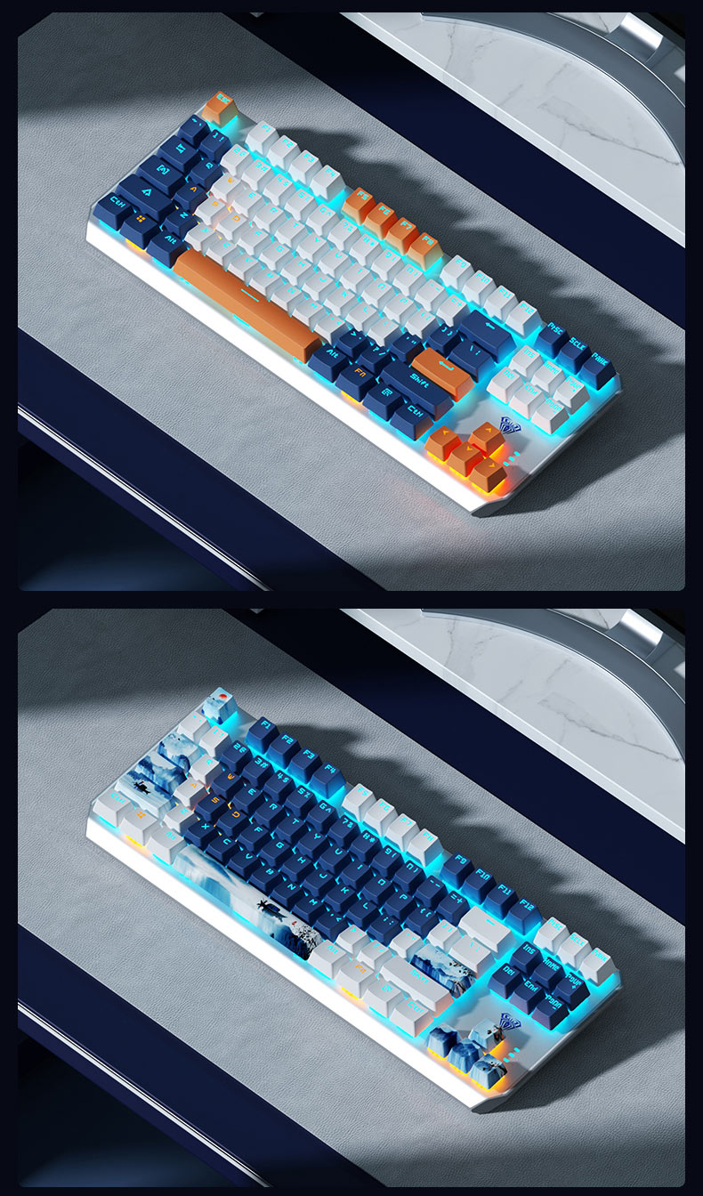 Aula F3087 Gaming Mechanical Keyboard Wired with Blue Backlight 87keys ...
