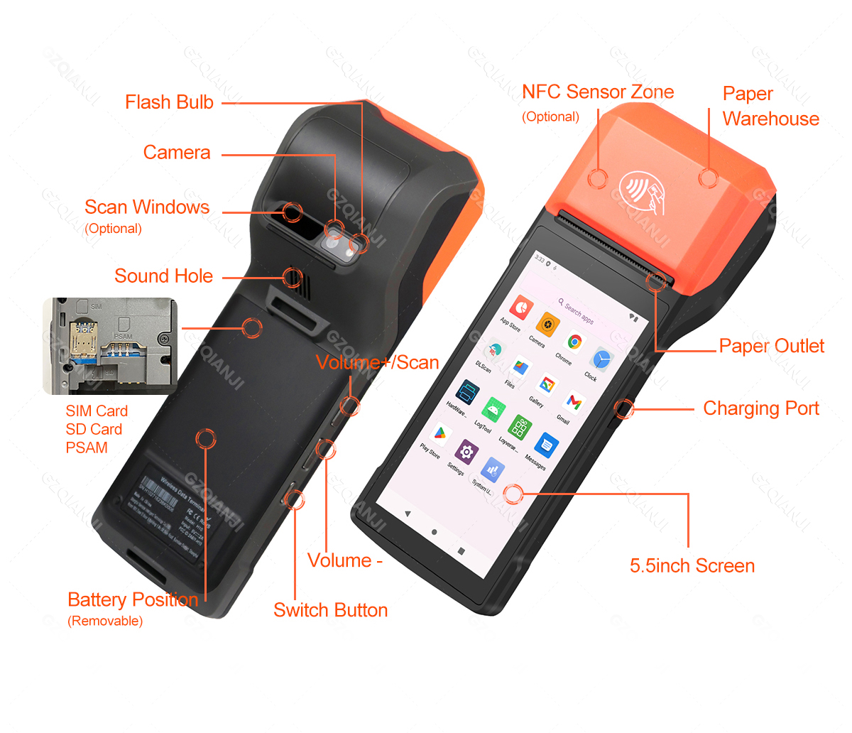 PDA POS Terminal Receipt Printing Large Memory Support Loyverse POS ...