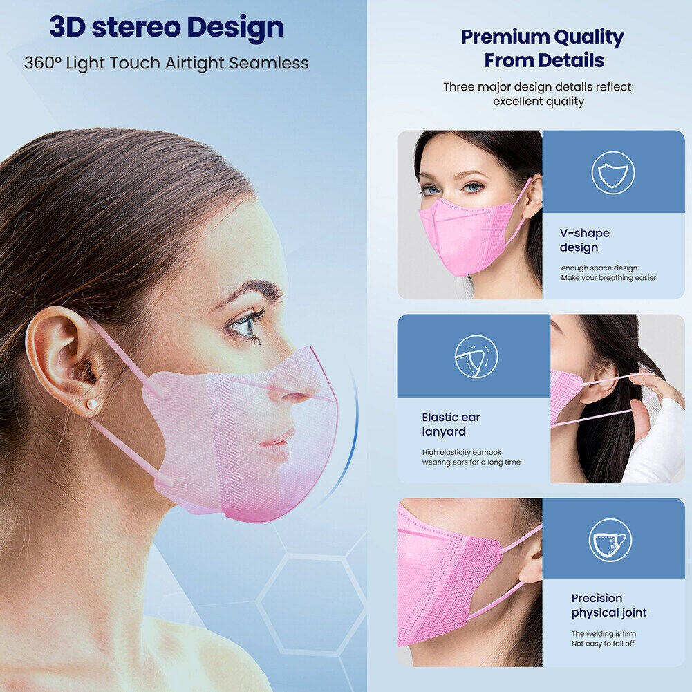 [READY STOCK] 10/50pcs 3D Disposable Mask Duckbill mask Face Mask Headloop non Medical Mask ...