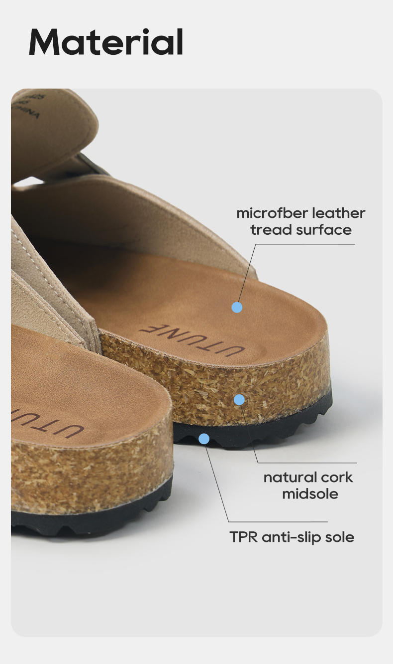UTUNE Retro Boken Shoes Lazy Suede Half Slippers Thick Sole Adjustable ...