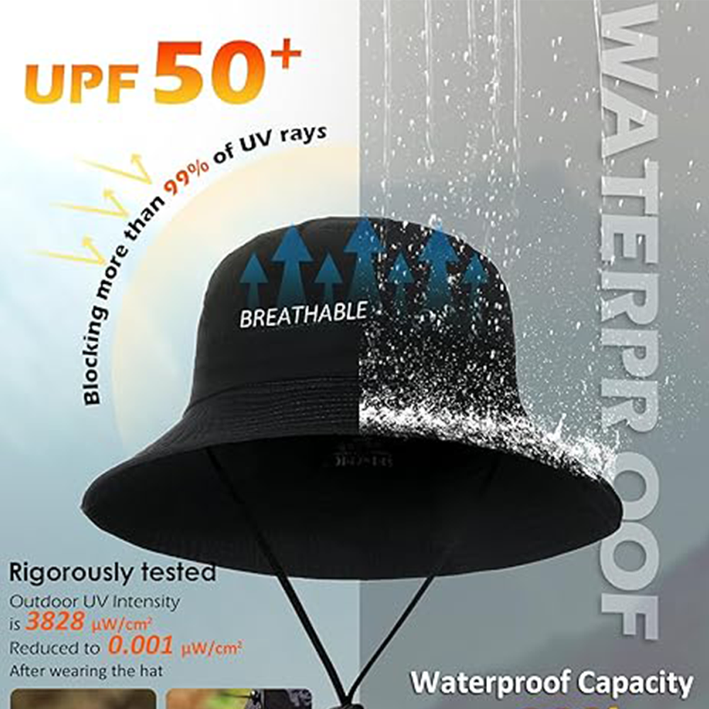 In Stock 】 TANLE UPF50+Double sided Folding Bucket Hat - Waterproof ...