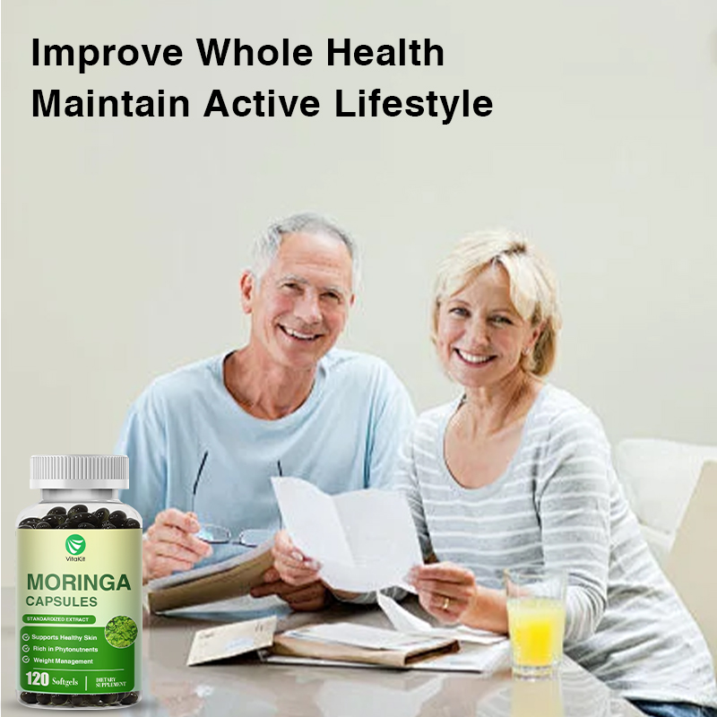 Moringa Leaves Capsules Vitamins For Skin Health Anti-Aging Weight ...