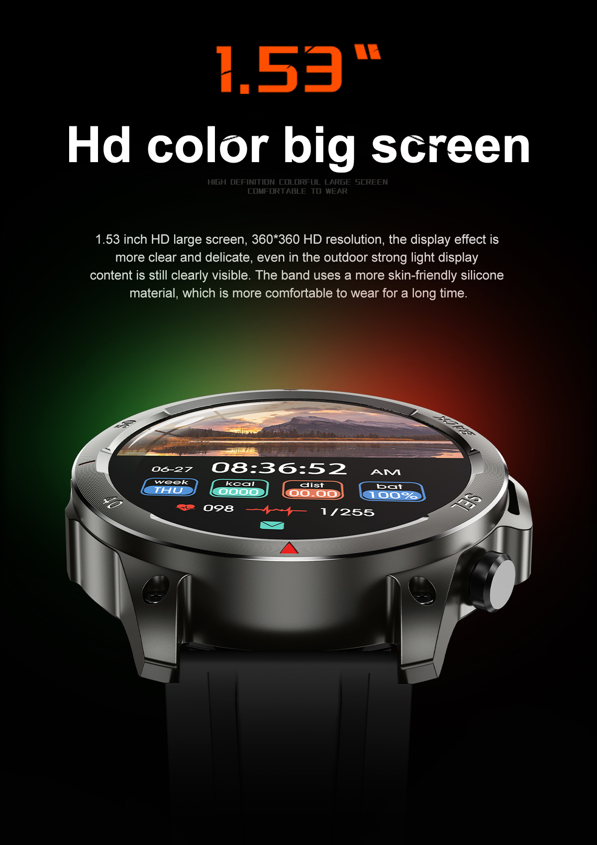 NEW For Huawei Xiaomi Watch4 pro HD Screen LED Light Smart Watch Dk68 ...