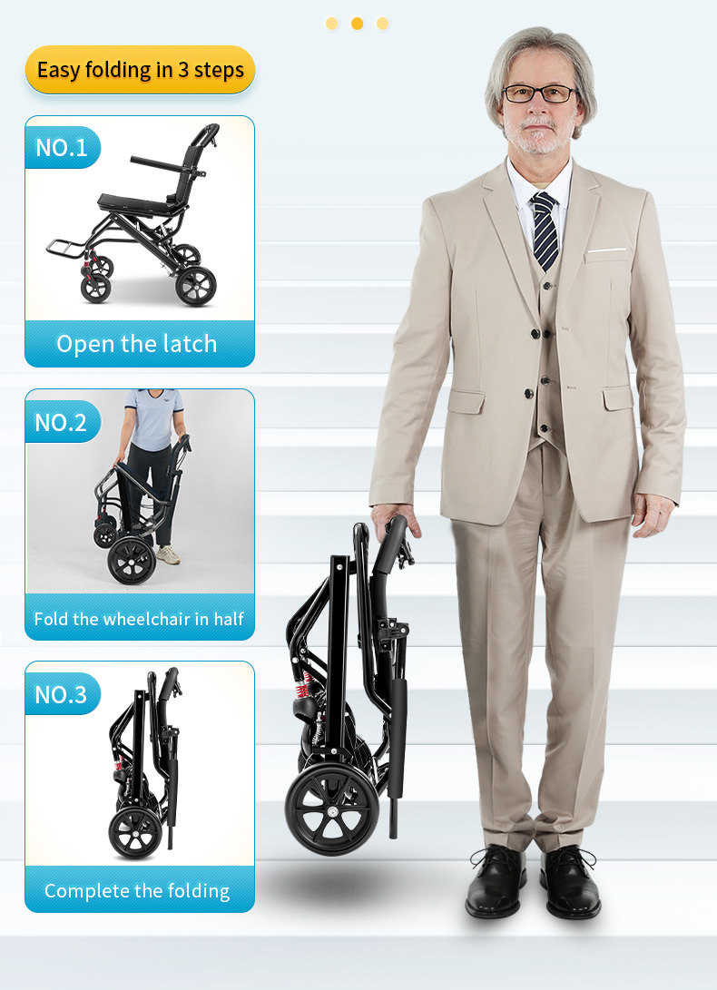KANEBIO Ultra Compact Lightweight Wheelchair - Foldable, Portable ...