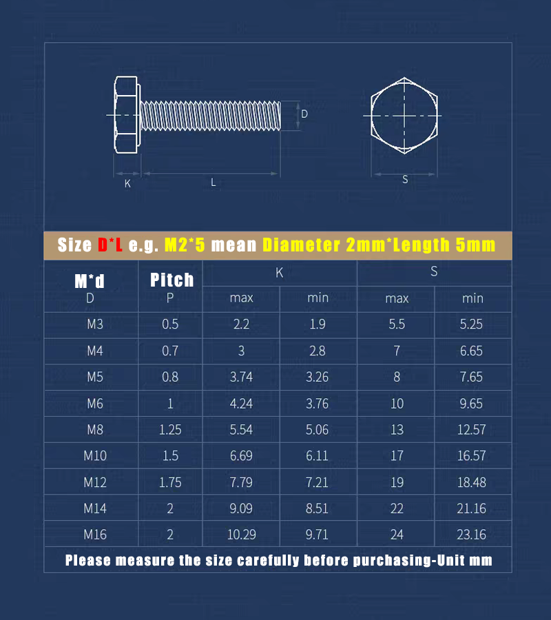 [RL] [1PCS] Hex Bolt Long M8 M10 M12 Sus 304 Stainless Steel Allen ...