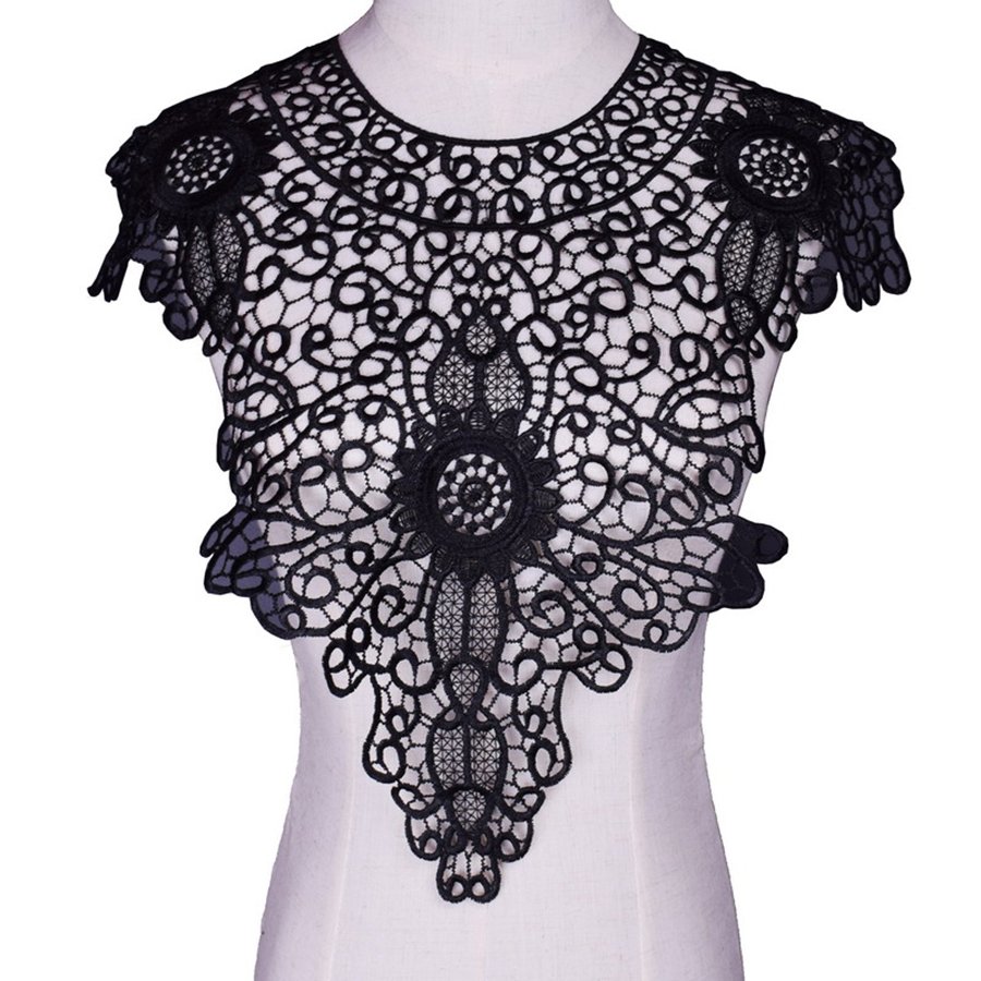 1Piece Embroidered Floral Lace Neckline Neck Collar Trim Clothes Sewing ...