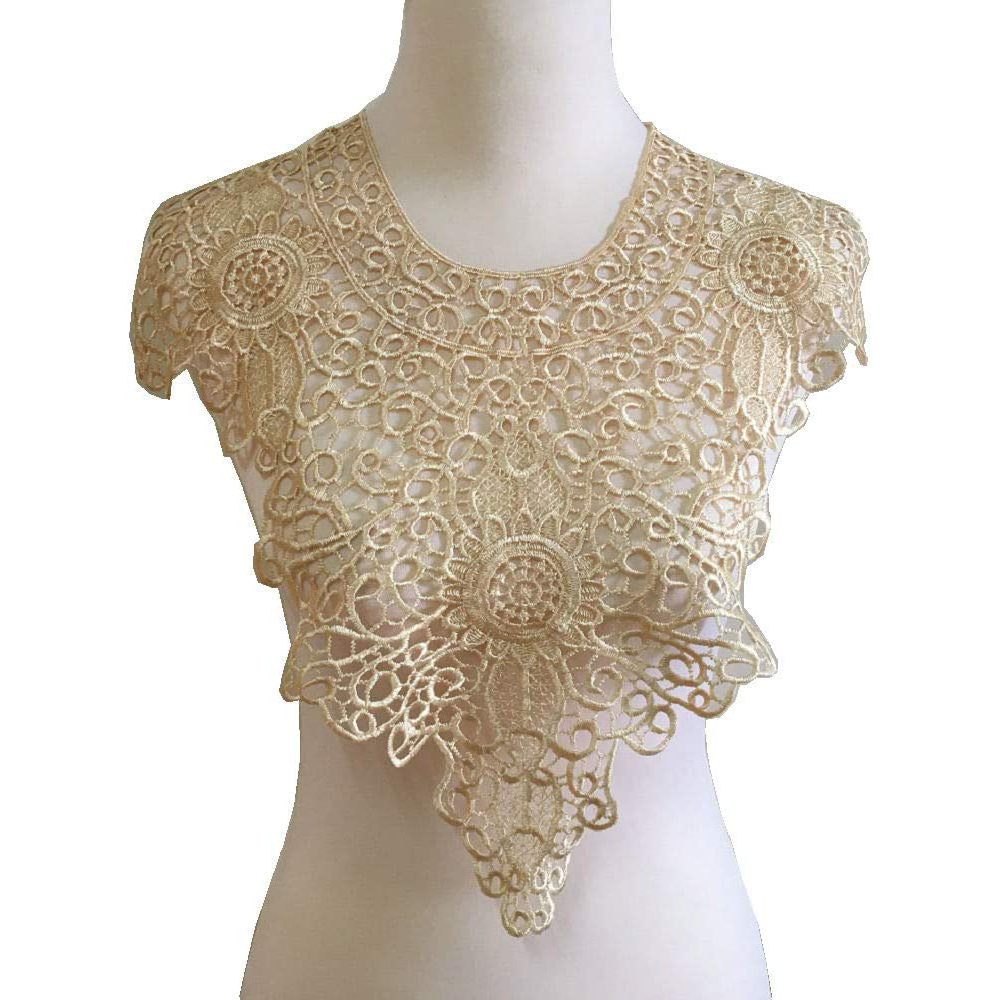 1Piece Embroidered Floral Lace Neckline Neck Collar Trim Clothes Sewing ...