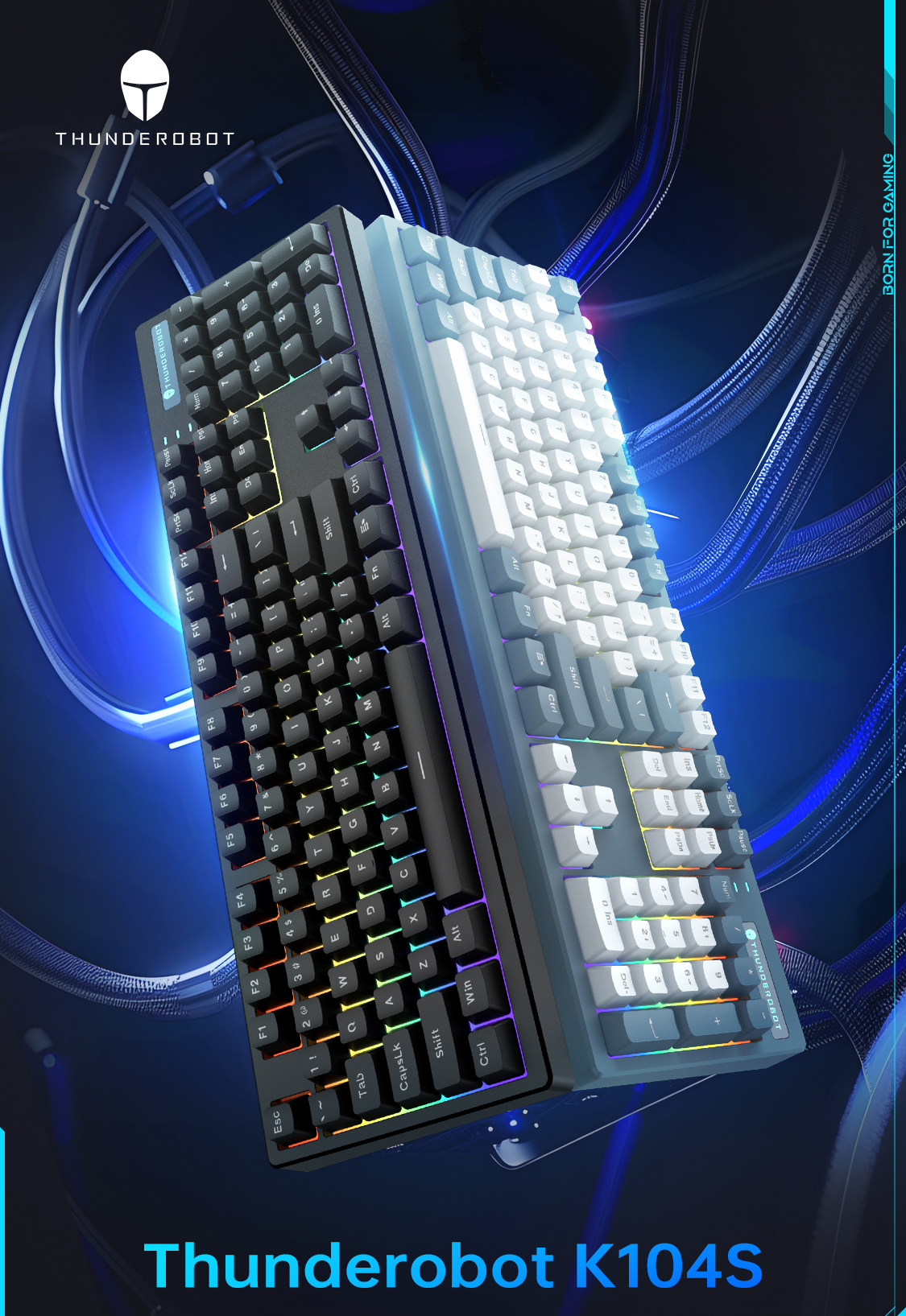 Thunderobot K104s Wired Mechanical Keyboard 104 Keys Gaming Keyboard ...