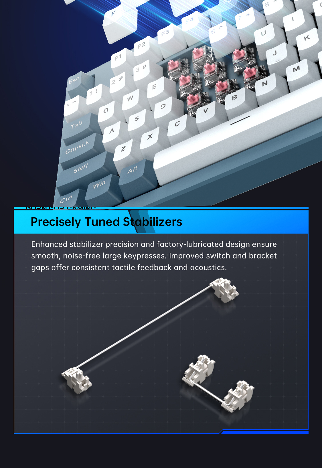 Thunderobot K104s Wired Mechanical Keyboard 104 Keys Gaming Keyboard ...