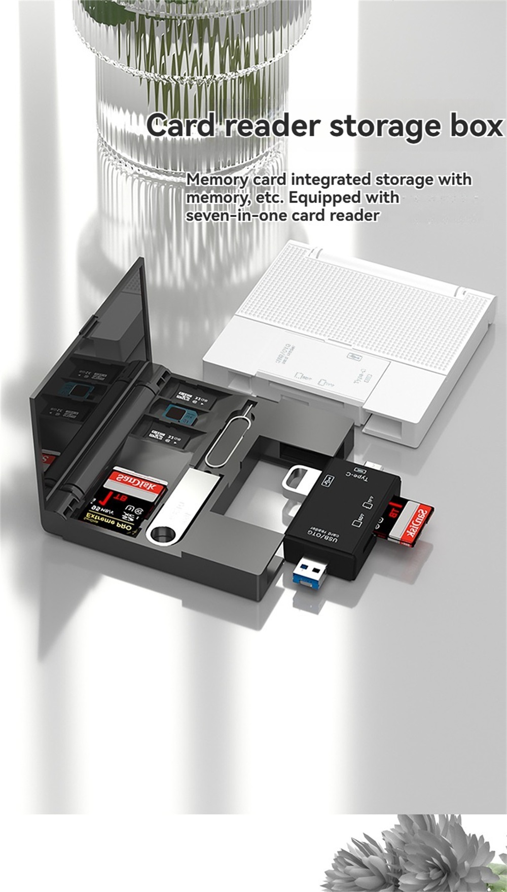 Elough SD Micro SD TF SIM Card Storage Case 7 in 1 USB/Type-C/Micro ...