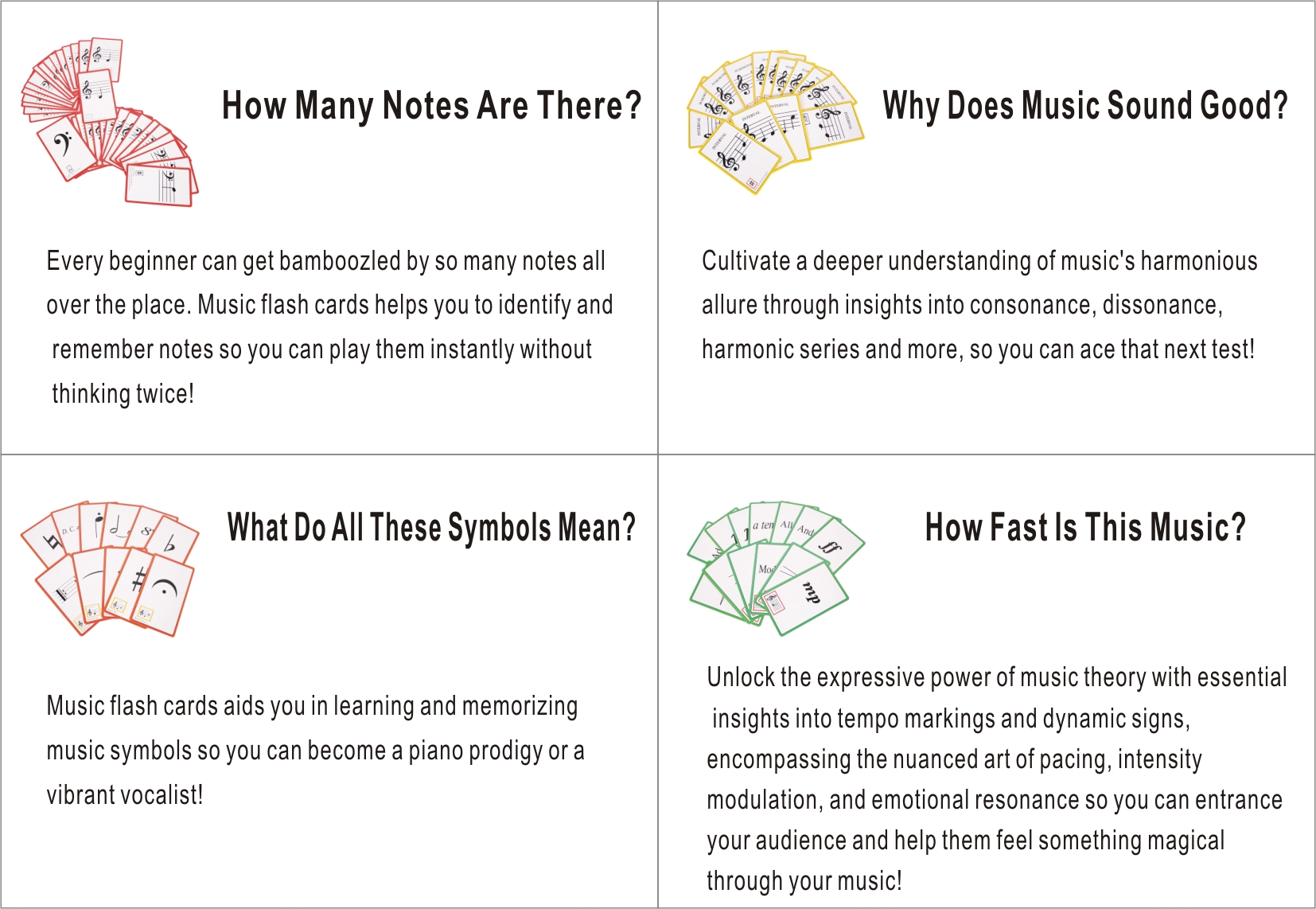 Beginner Piano Learning Flash Cards Sight Reading Practice MUSO Music ...