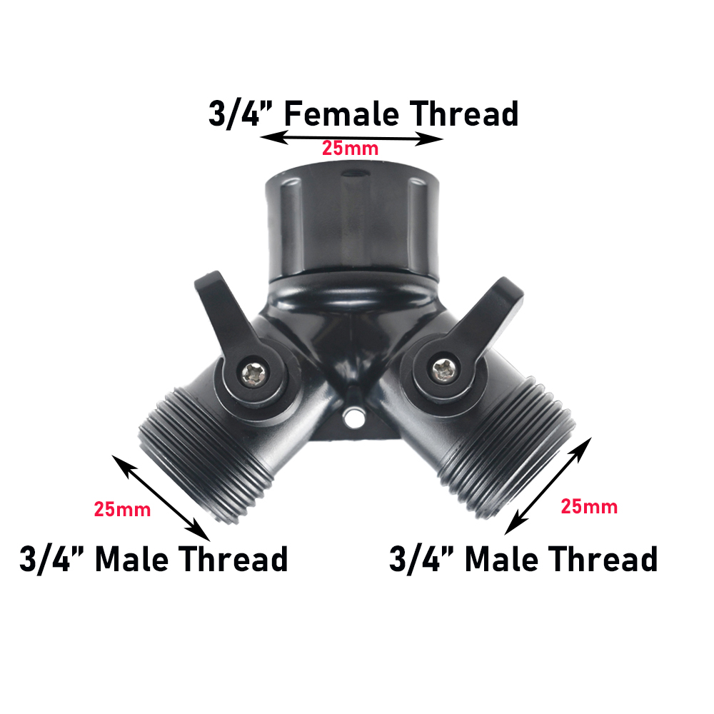 Double Switch Irrigation Ball Valve 3/4'' Thread Water PIpe Y-shaped ...