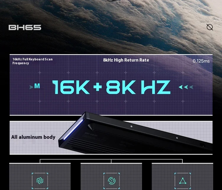 NuPhy BH65 All Aluminum Magnetic Keyboard Hot swappable RGB 8K Return Rate RT0.01 Custom Gaming ...
