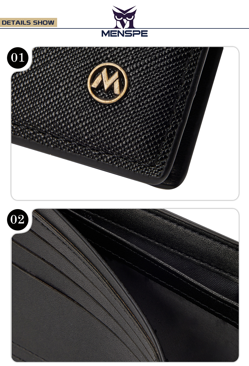 MENSPE RFID Block Short Wallet Solid Color Retro Short Wallet Coin Bag ...