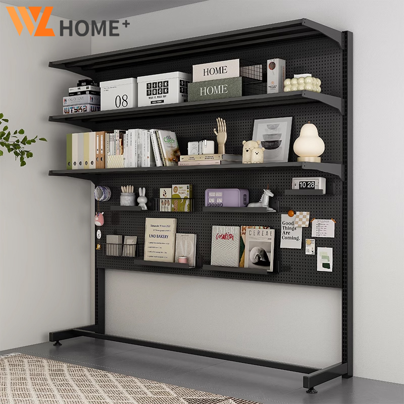 Book Shelf Rack Rak Buku Besi Pegboard Organizer Adjustable Book Shelf ...