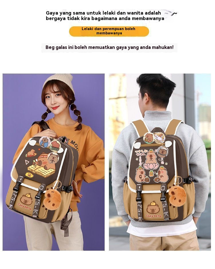 🔥【50% OFF】Capybara Water Pig Backpack Comel!【Large Capacity 30L】Spine ...