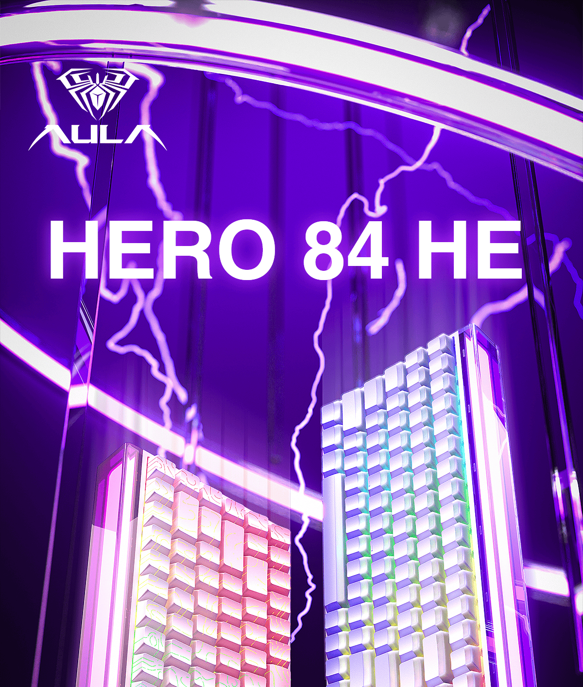 AULA HERO 84HE Magnetic Mechanical Keyboard RT0.01 8Khz Wired with RGB ...