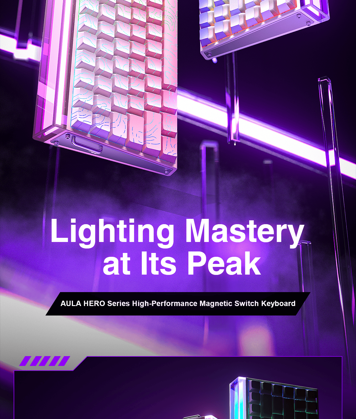 AULA HERO 84HE Magnetic Mechanical Keyboard RT0.01 8Khz Wired with RGB ...