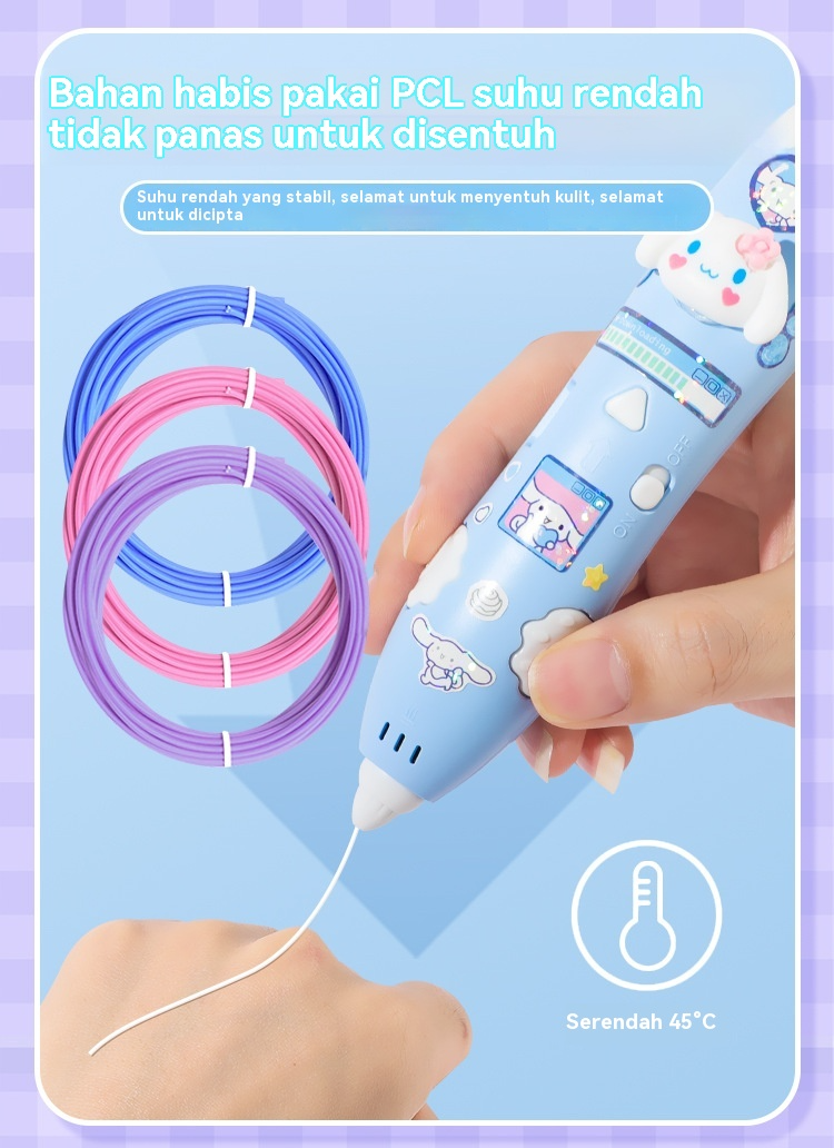 🔥【50% OFF】Sanrio DIY 3D Pen (Melody/Kuromi) CE Certified COLD Tip ...