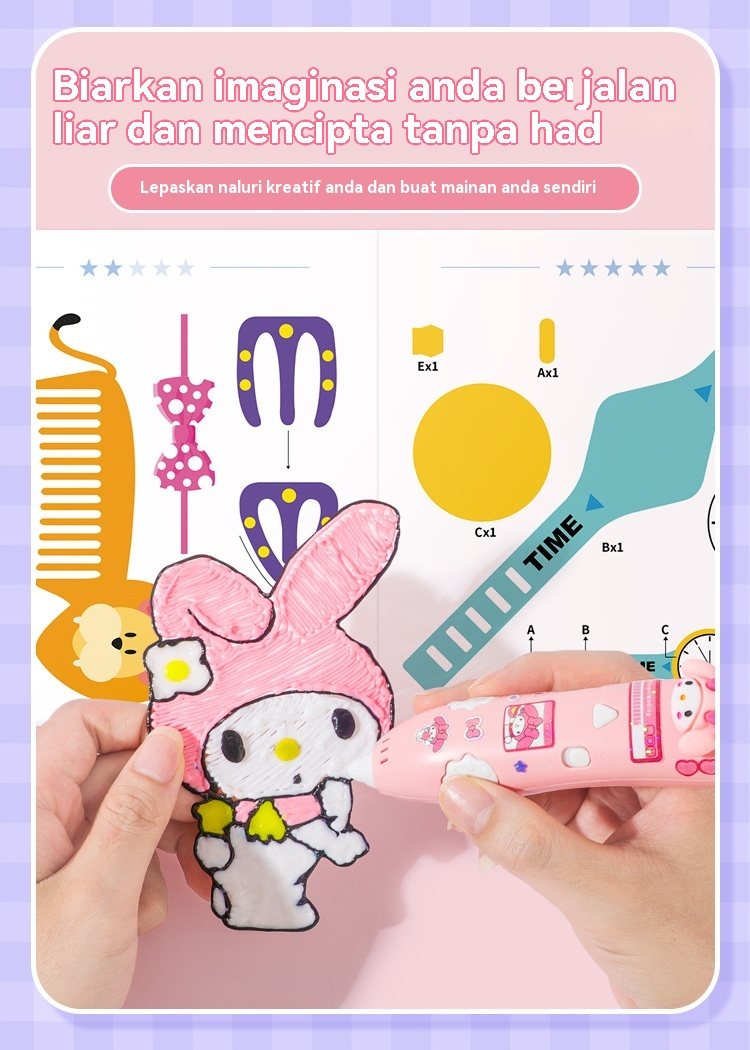 🔥Sanrio DIY 3D Pen (Melody/Kuromi) CE Certified COLD Tip Technology ...