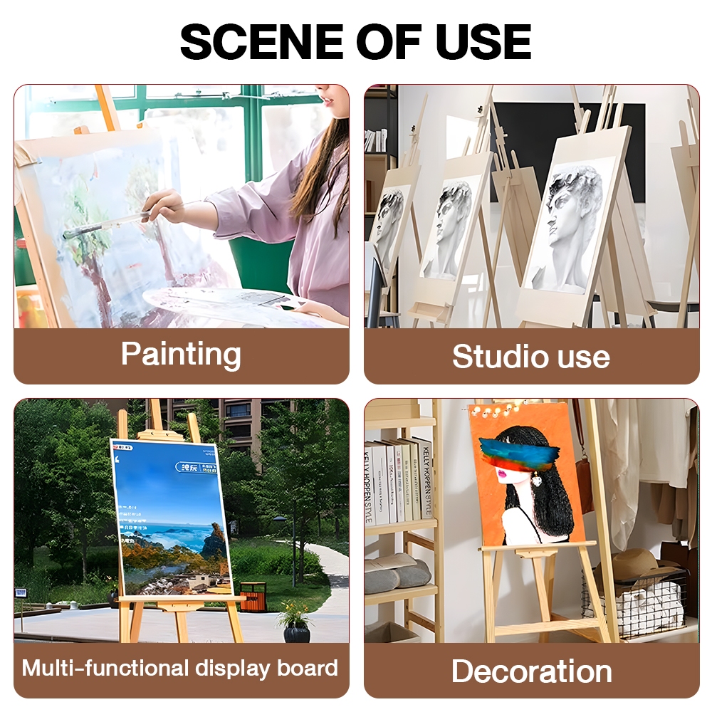 150cm 175cm Adjustable Pine Wood Stand Drawing Stand Easel Stand Art ...