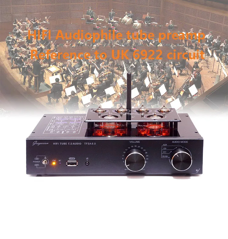 6922 Line Tube Preamplifier Bluetooth 5.2 6N2*3 6K4*3 Tube HIFI ...