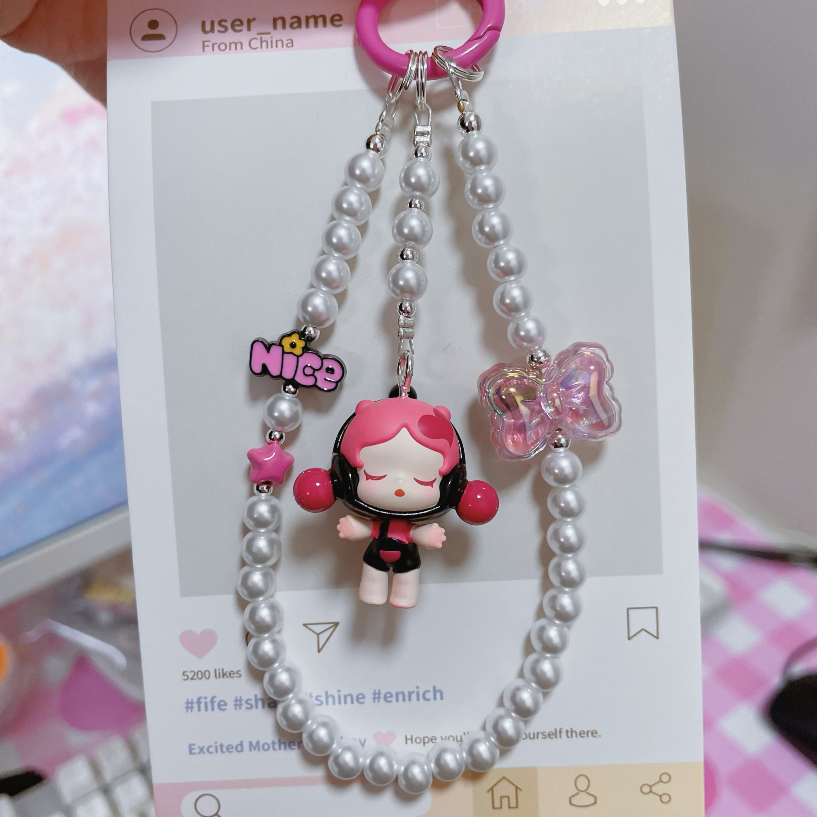 Pop mart crybaby Mobile Phone Chain Key labubu dimoo Lanyard Crying ...