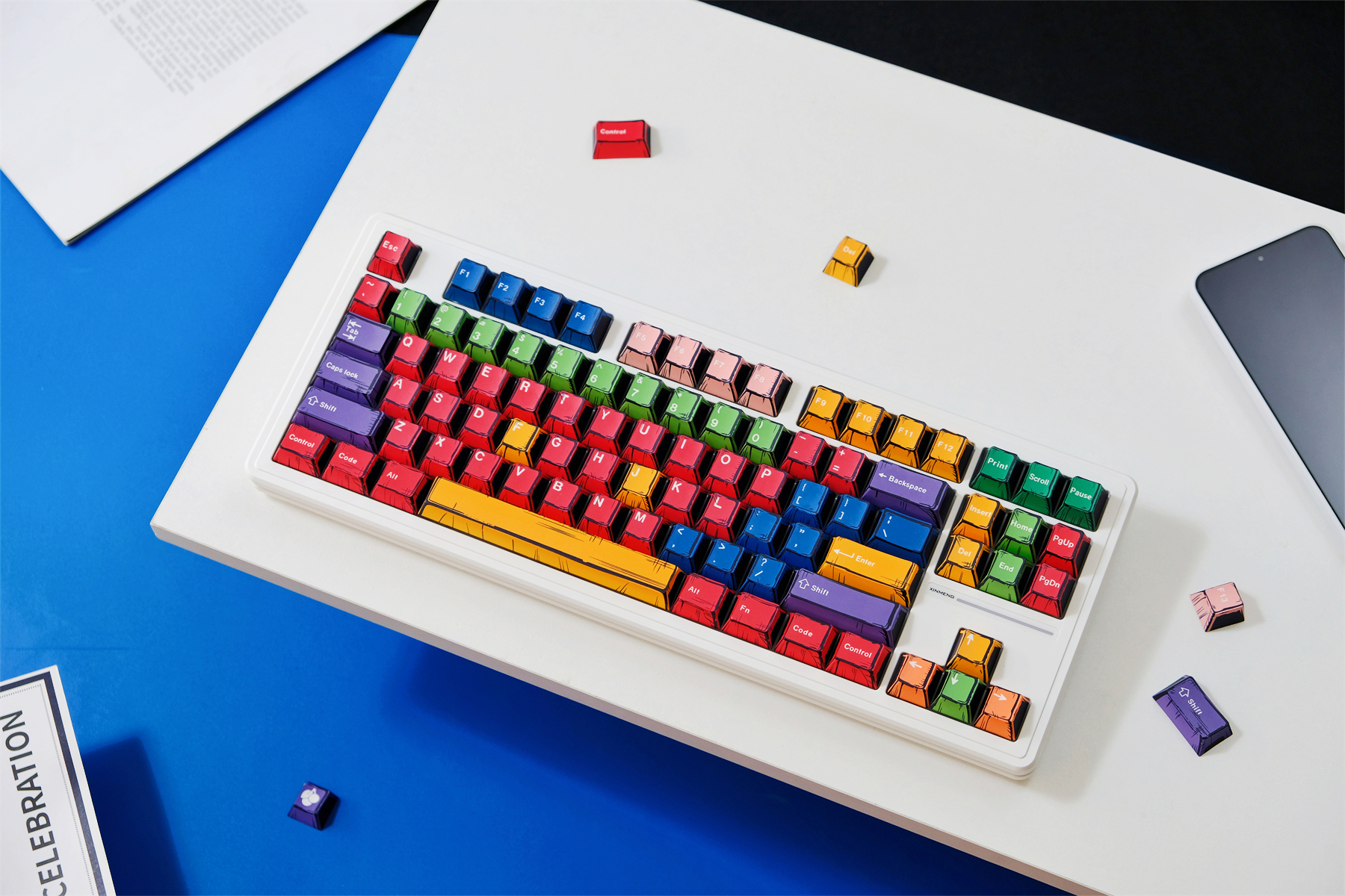 Handarbeit Comic Wind Keycaps PBT Dye-sub Cherry Profile Keycap Custom ...