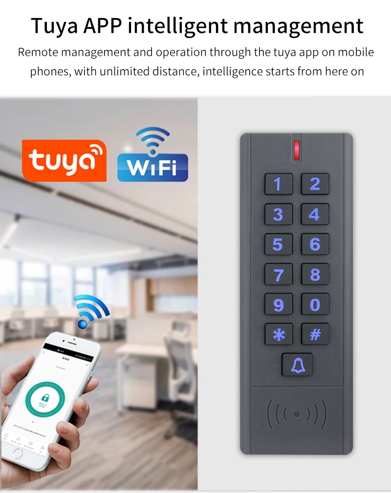 WIFI Tuya Smart Door Lock Keypad Waterproof Door Access Control System ...