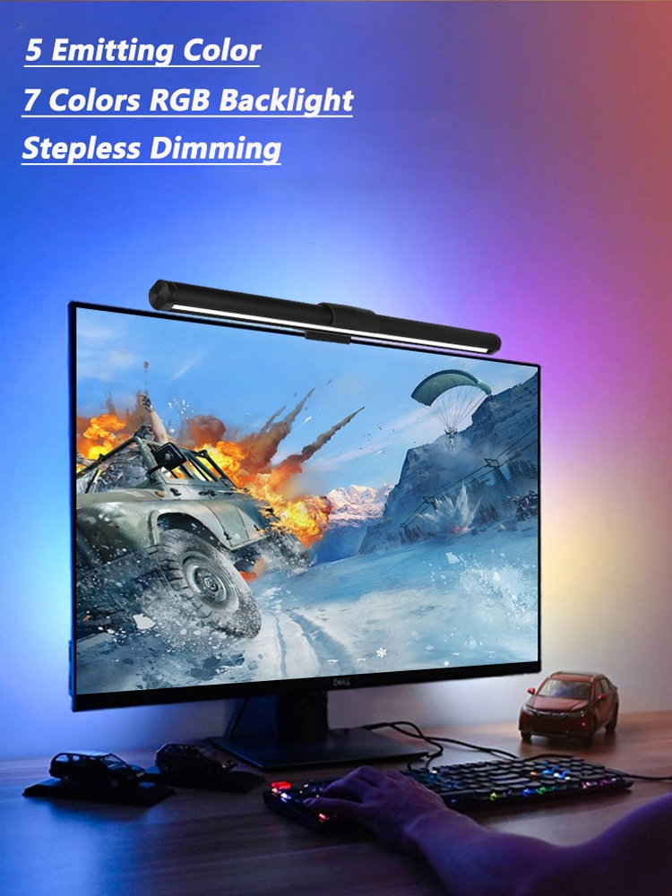 Dimmable RGB Monitor Light Bar Curved Screen Computer Hanging Lights ...