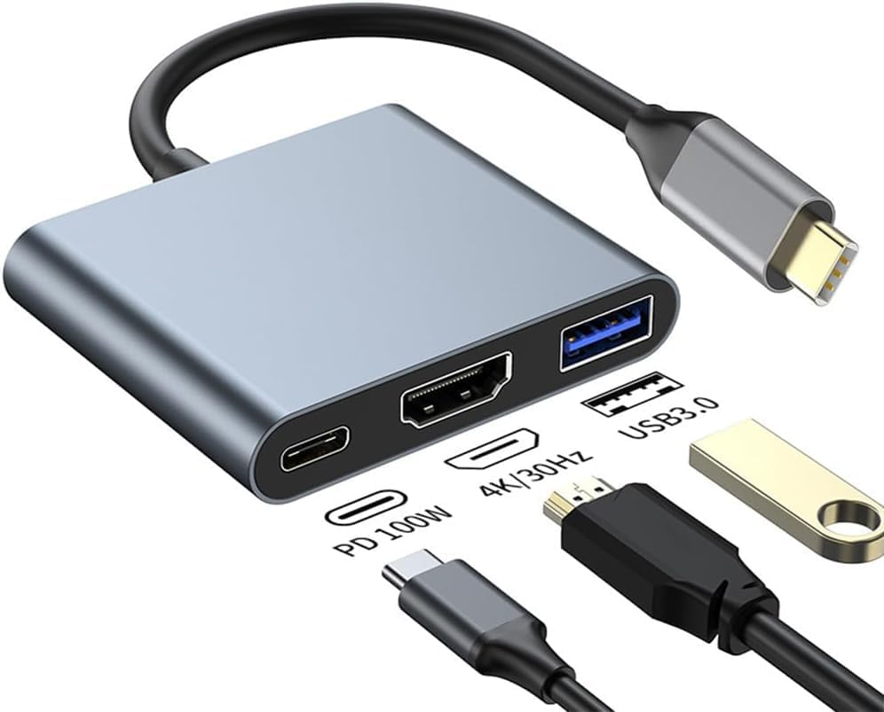 Type C HUB for Macbook Air 3 in 1 USB Port HDMI Adapter Splitter ...