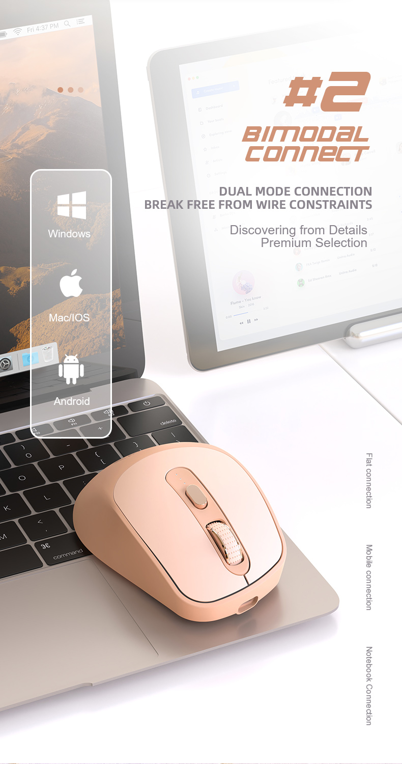 Bluetooth X7 Wireless Mouse Rechargeable Ergonomic Mouse 2.4G ...