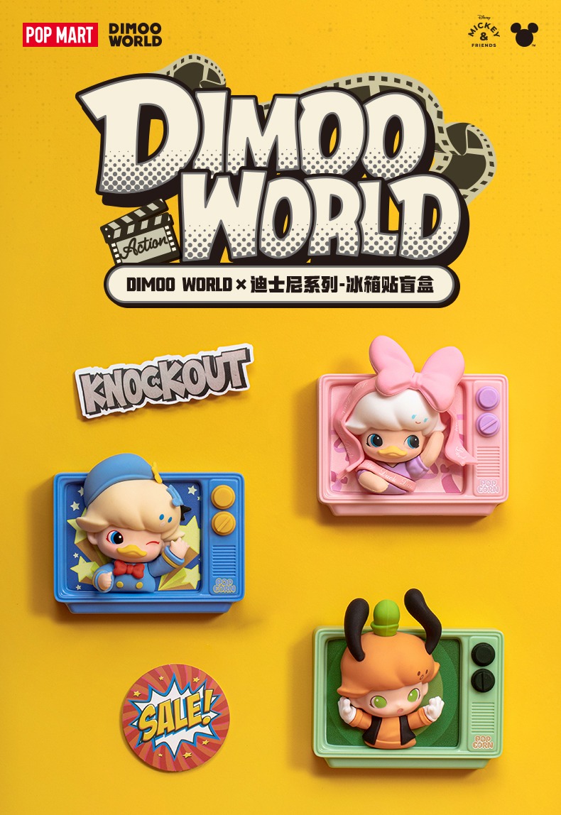 POP MART Official Dimoo World × Disney Series Refrigerator Magnet Blind ...