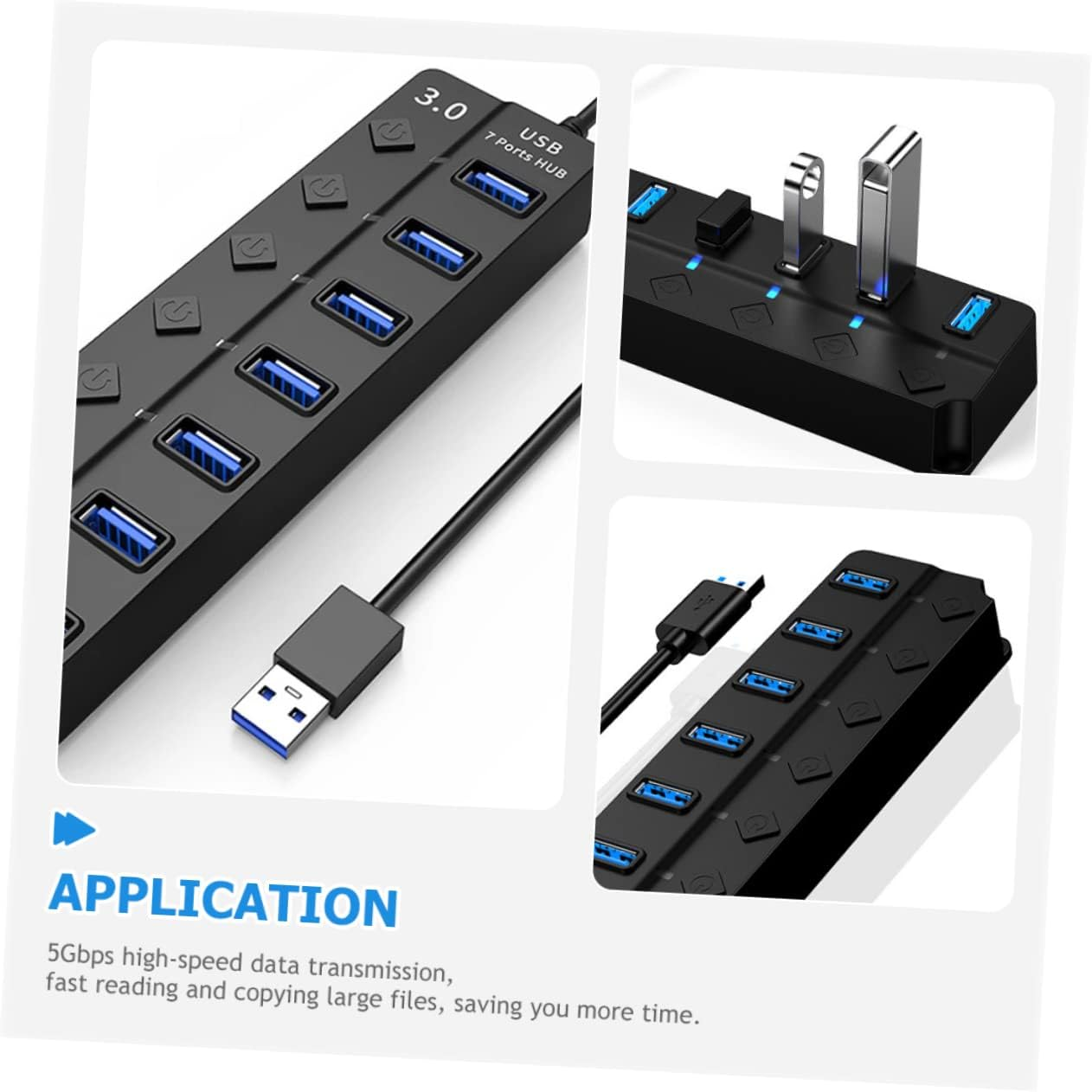 USB Port HUB 7in1 USB to USB3.0 USB2.0 Docking Station with Power ...