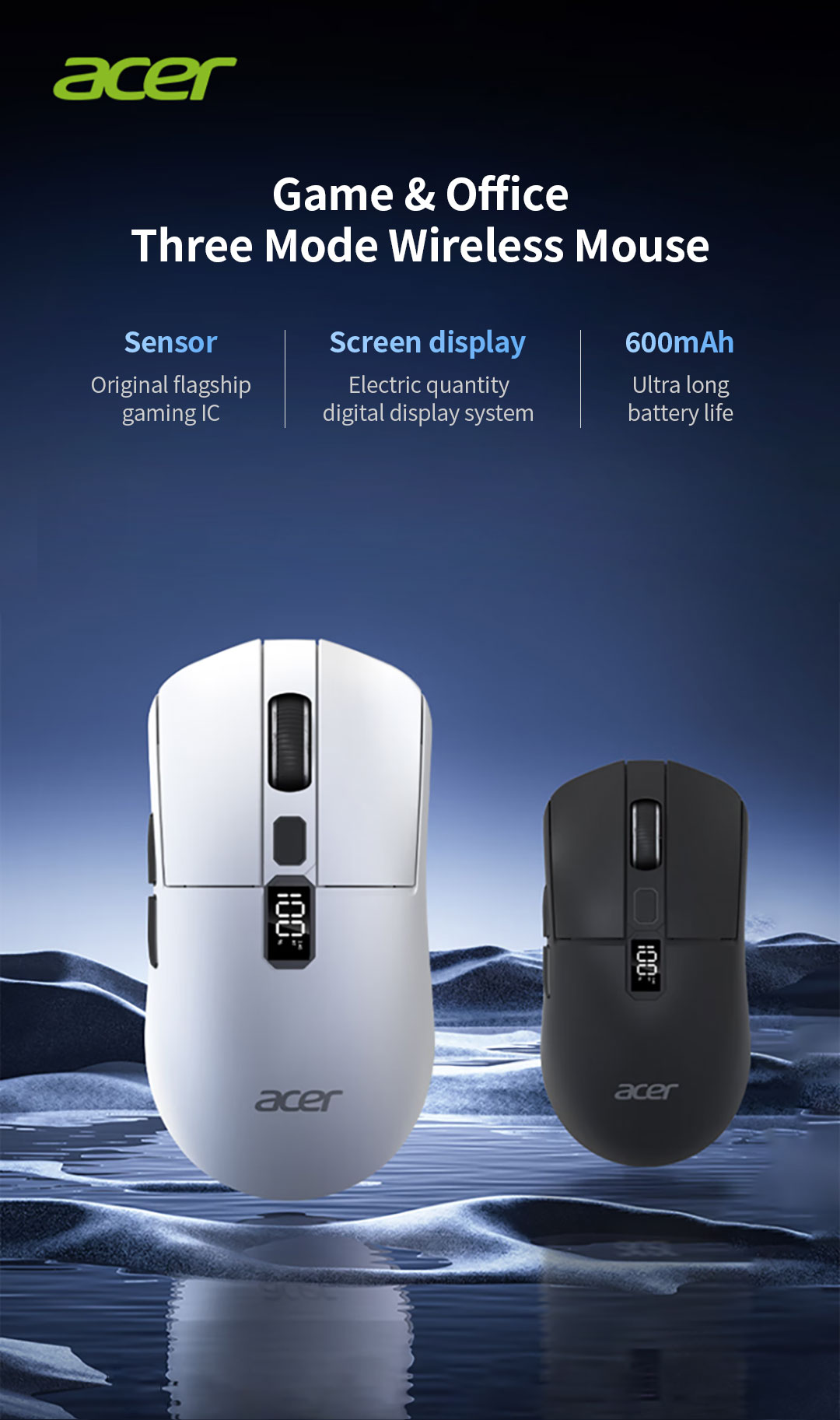 Acer Wireless Charging Mouse OMR226 Three Mode Connection DPI Six Level ...