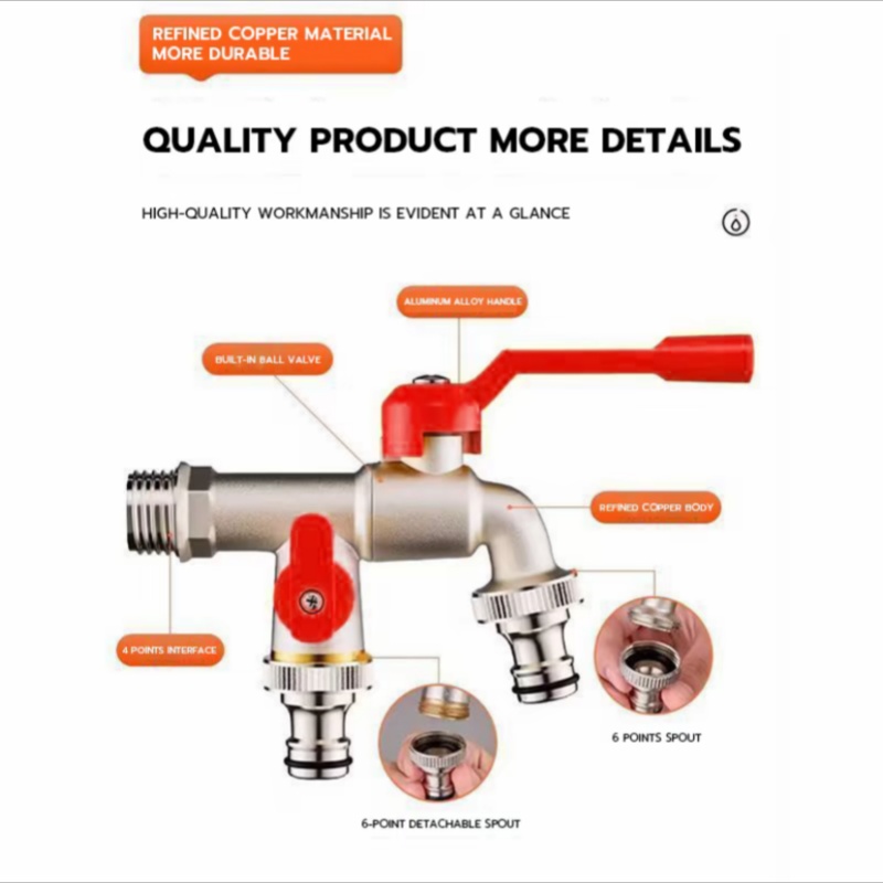 Outdoor faucet Two Way Faucet Double water outlet faucet TAP/One in and ...