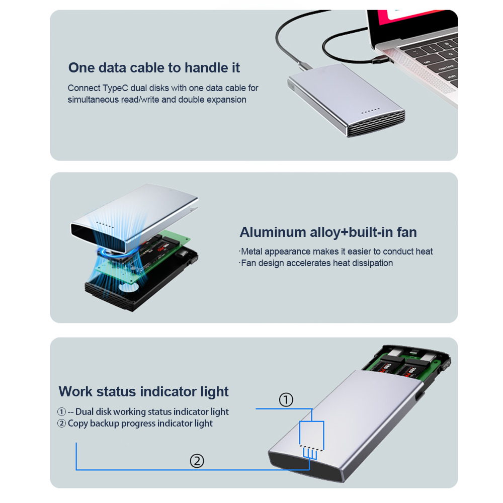 D27 Dual-Disk 20G/RAID Array Type, Dual-protocol NVME NGFF Solid-State ...