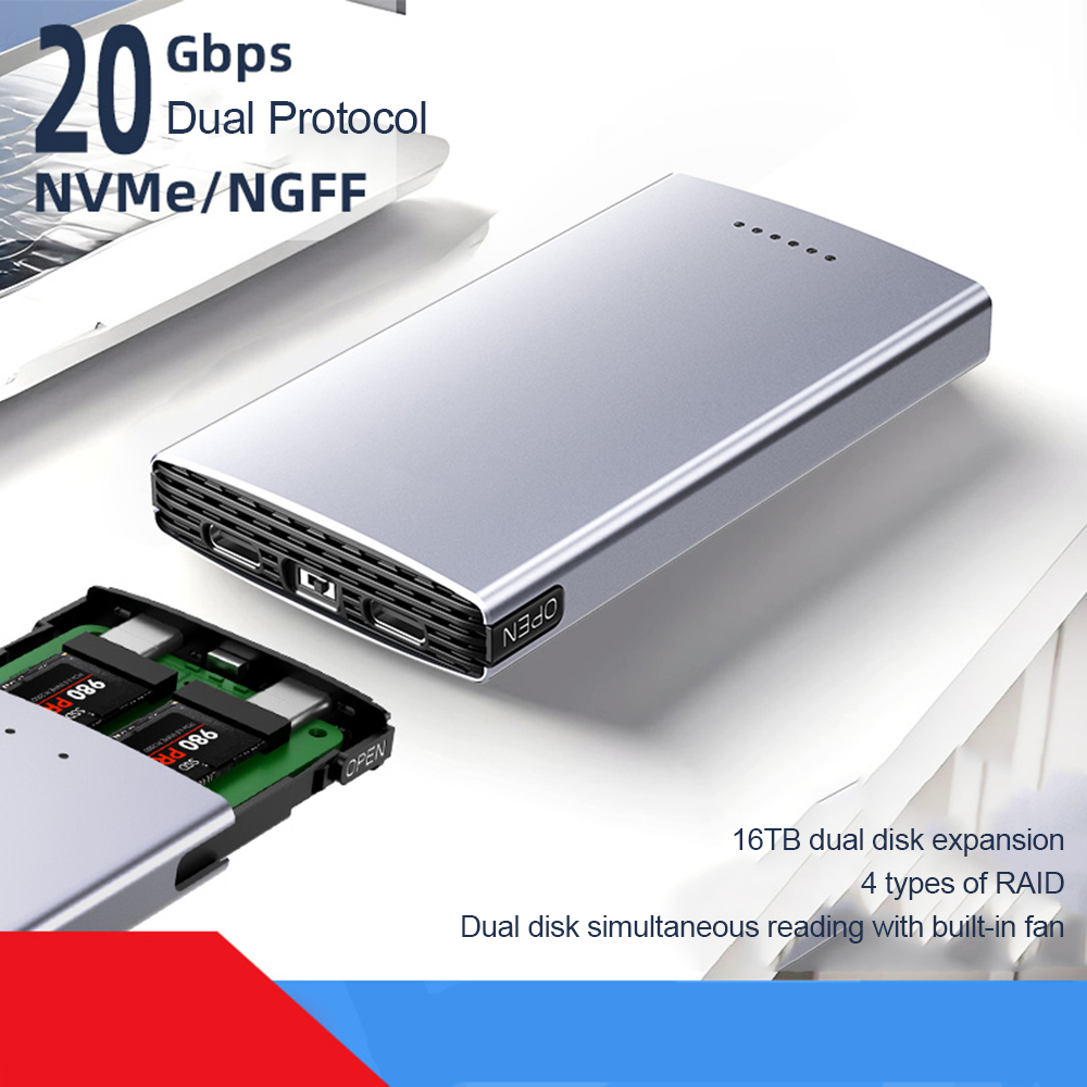 D27 Dual-Disk 20G/RAID Array Type, Dual-protocol NVME NGFF Solid-State ...