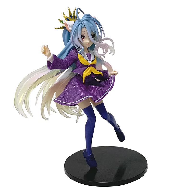 New NO GAME NO LIFE 18.5cm Shiro Cat Ear Uniform Over Crown Action ...