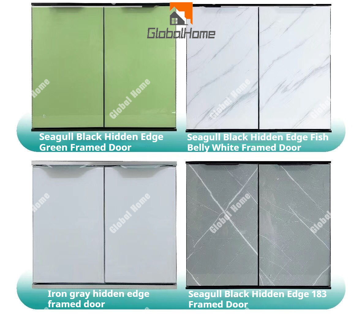 Custom-made tempered glass crystal steel cabinet doors for the kitchen ...