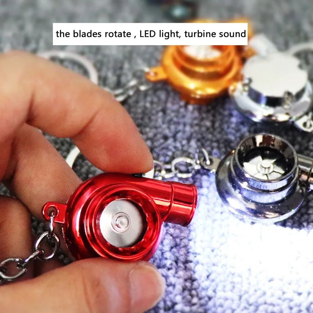 AOPHEKM 1Pcs Key Ring, LED Sound Car Turbo Shaped Turbo Keychain ...