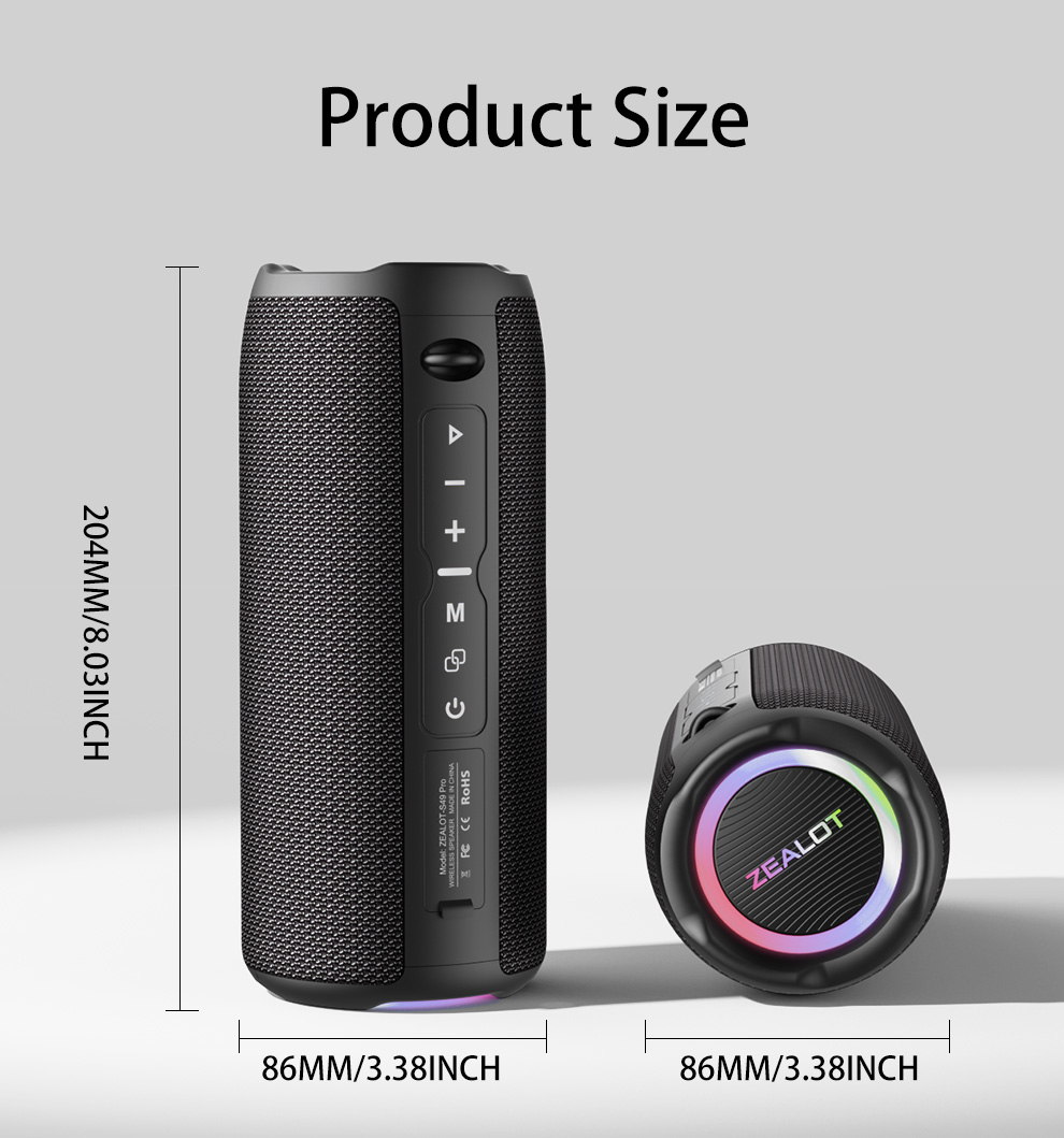 ZEALOT S49Pro Waterproof Portable 20W Bluetooth Speaker 3000mAh 4Ω ...