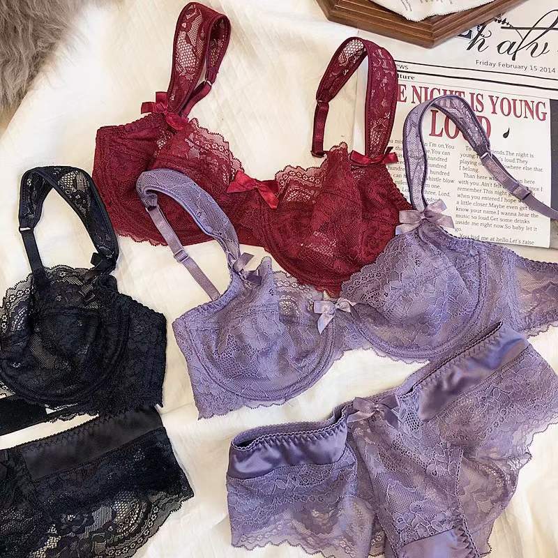 2025 new women sexy lady Purple Romeo Design Sexy Lace Push-Up Bra ...