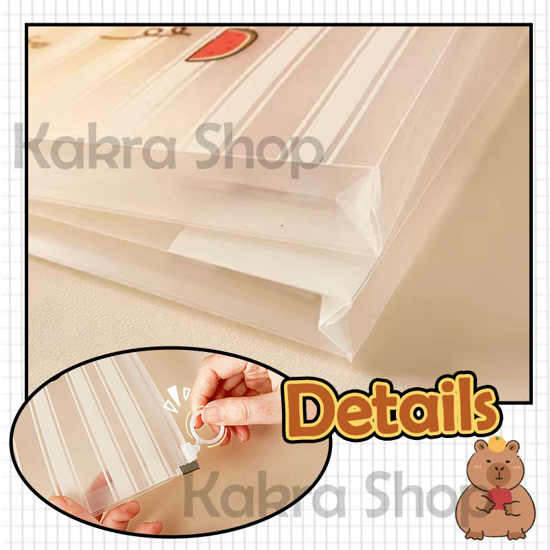 Capybara A4 Document Bag Large Storage Student Zipper Folder Portable ...