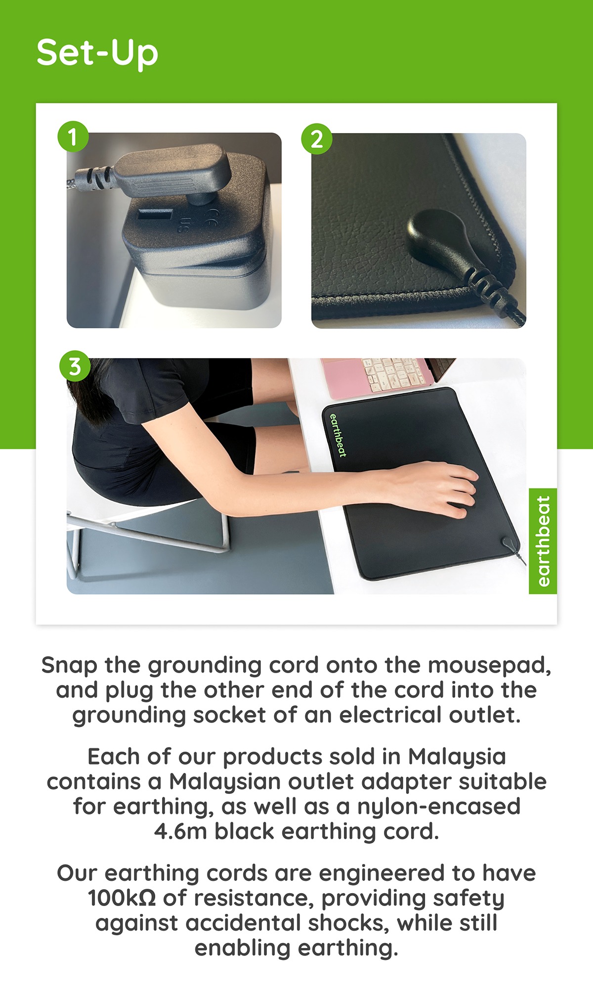 earthbeat Classic Earthing Mousepad. Grounding Natural Therapy. MY ...