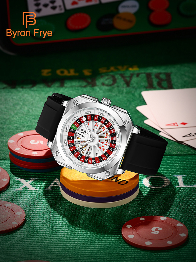 Poker Watch 撲克手表 God of Gamblers Watch Men's Watch Time to Run Wheel ...