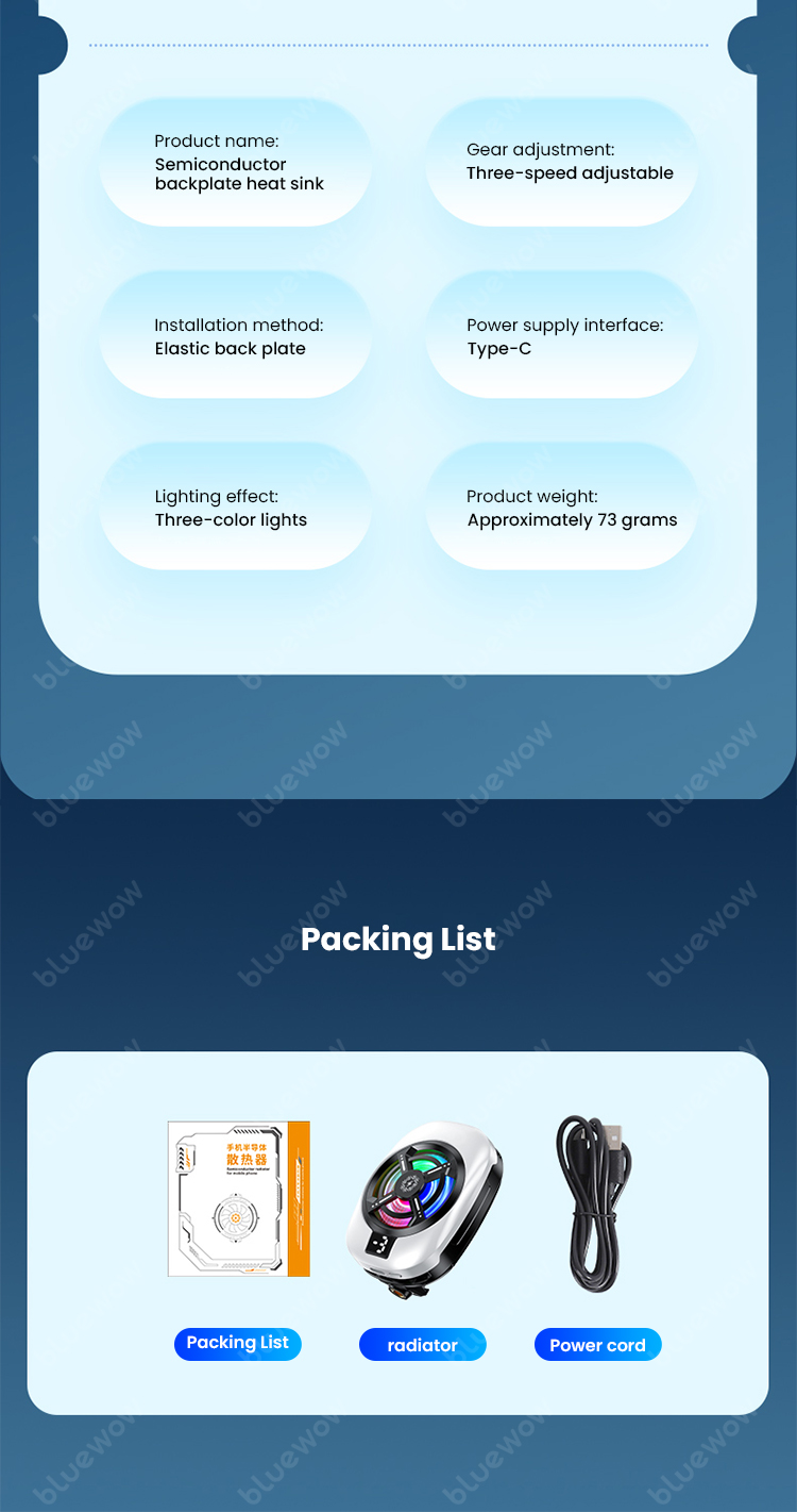 BlueWow 15W TL16 Phone Radiator for Mobile Phone Phablet Fan Semiconductor Mobile Phone Cooler ...